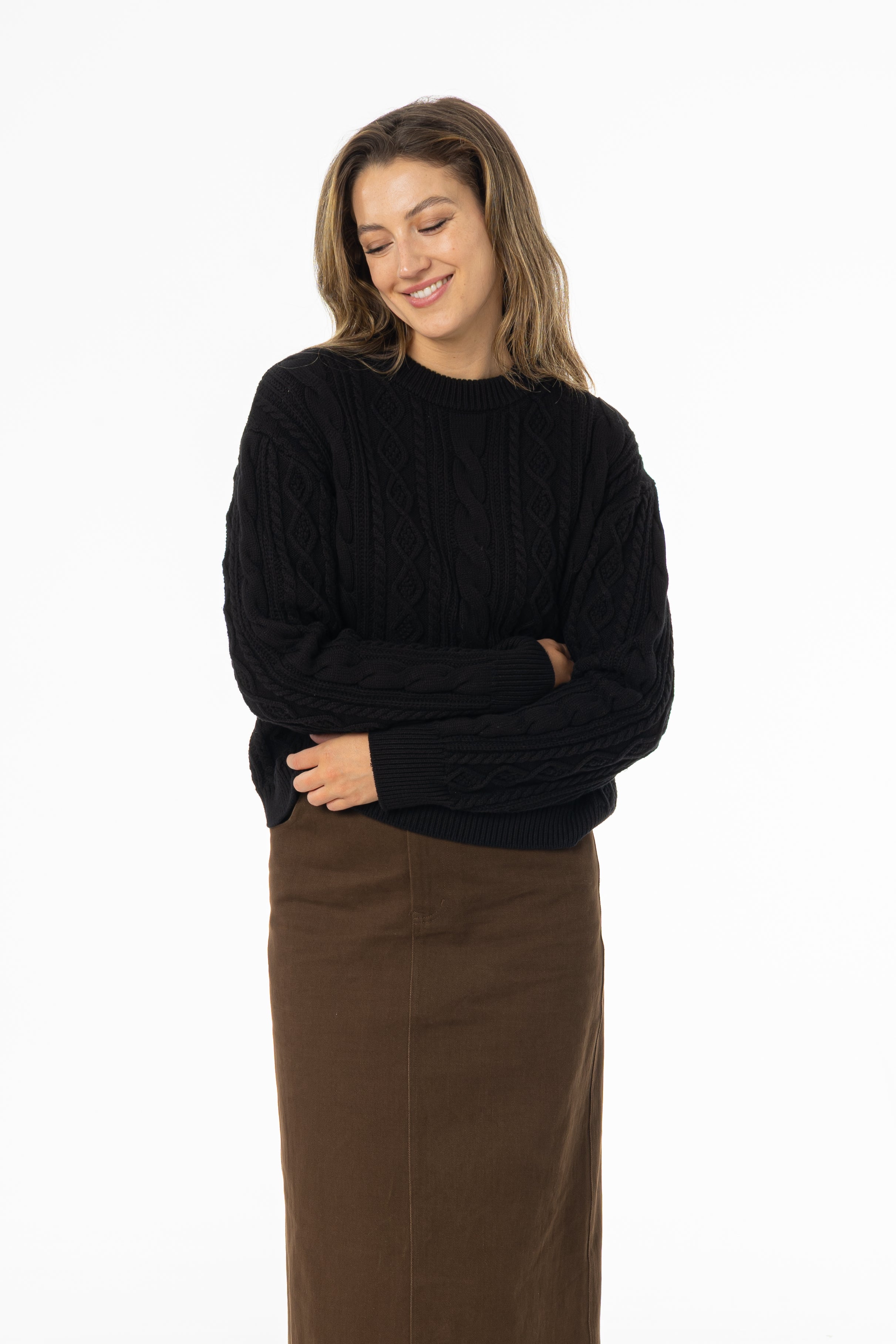 Black Tri Knit Sweater – BLANK