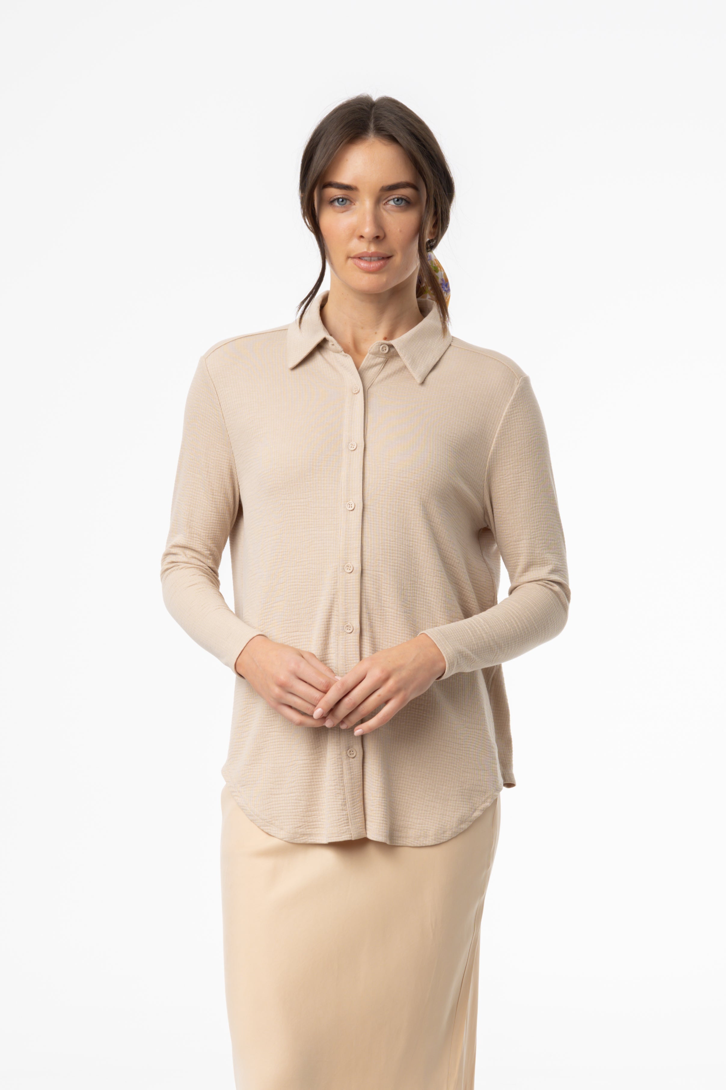 Bone Waved Button Down Shirt – BLANK