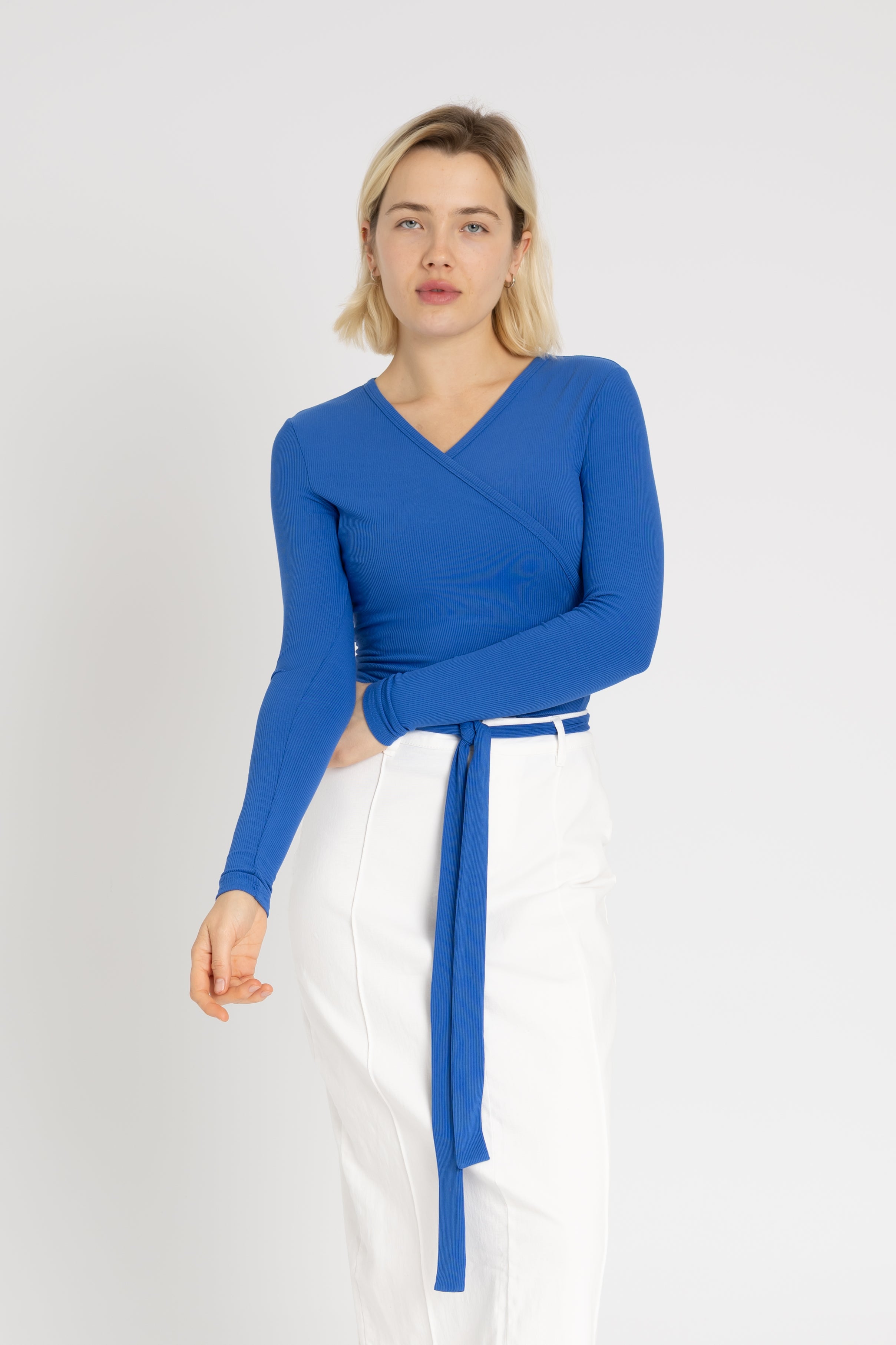 Cobalt Wrap Tee – BLANK