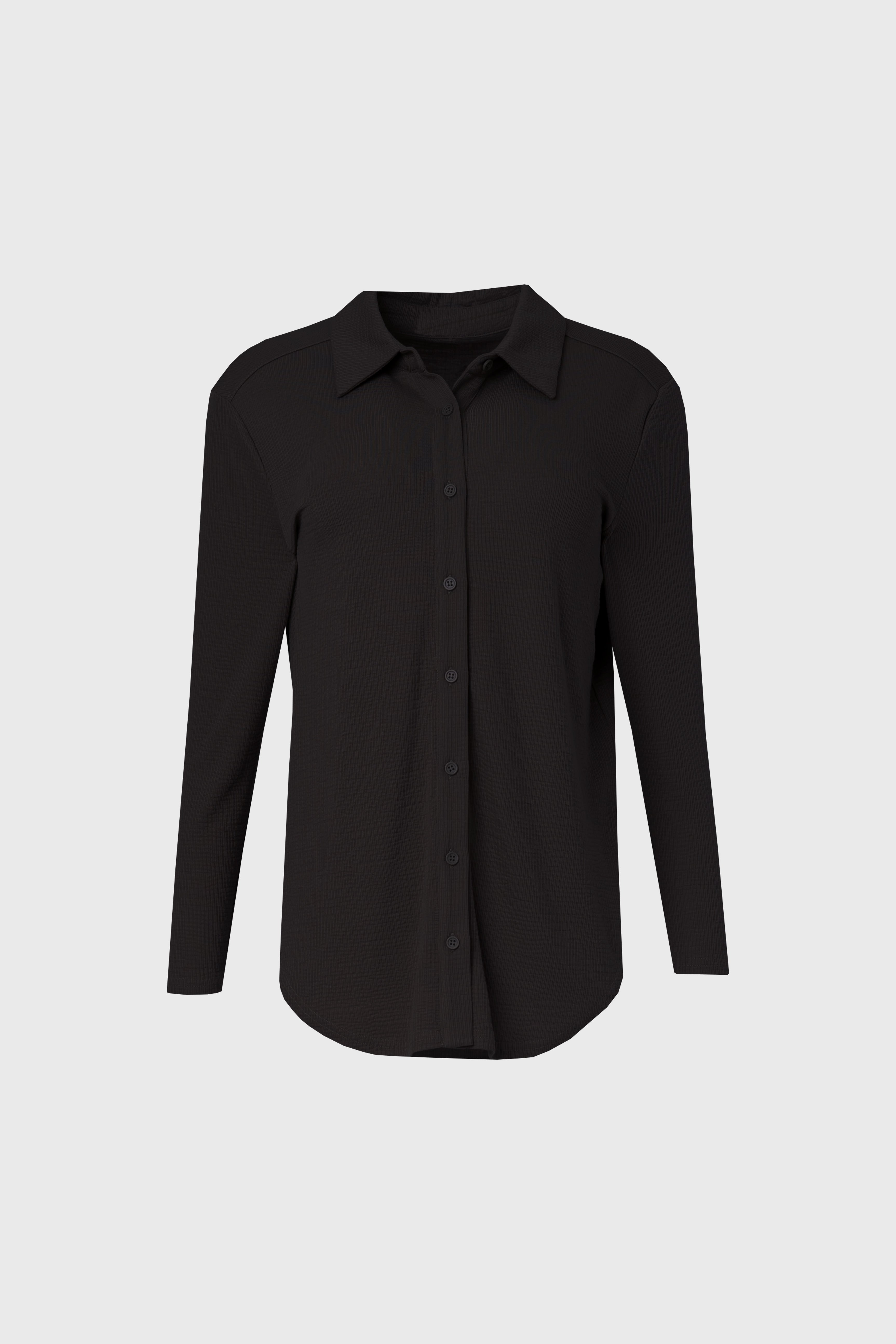 Black Waved Button Down Shirt – BLANK
