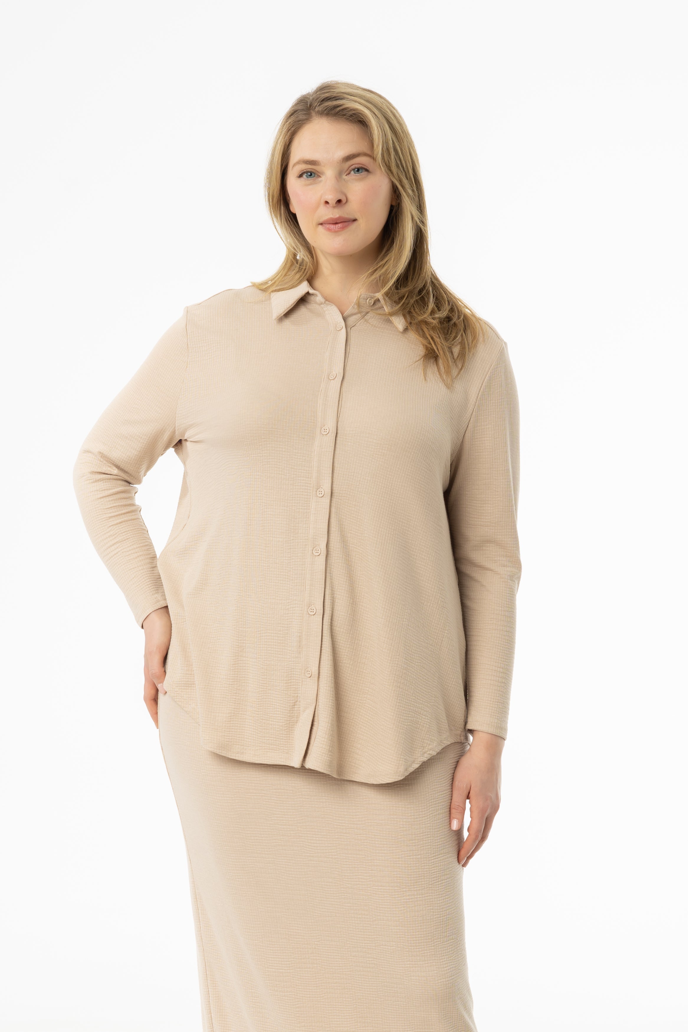 Bone Waved Button Down Shirt – BLANK