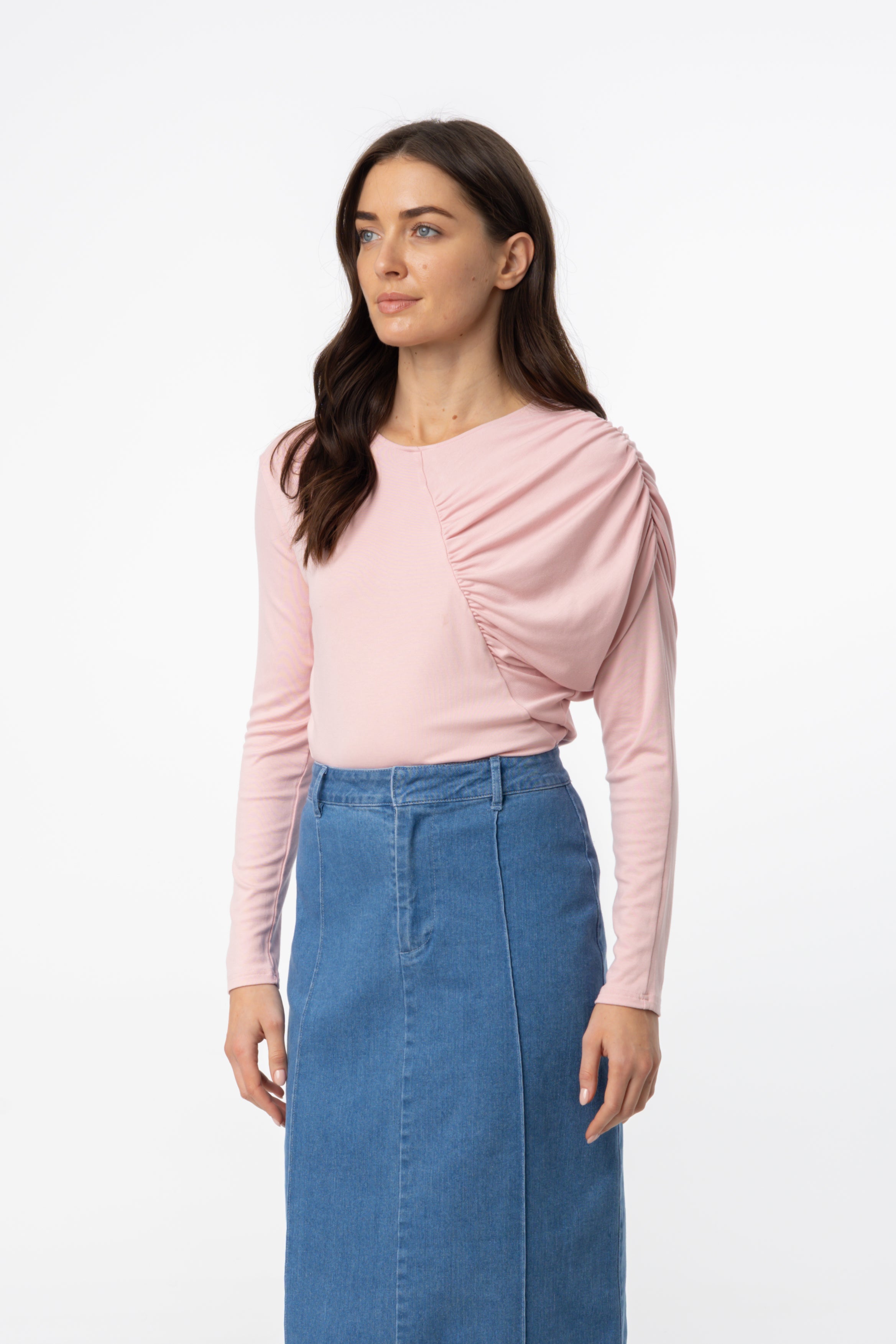 Light Pink Side Ruched Top – BLANK