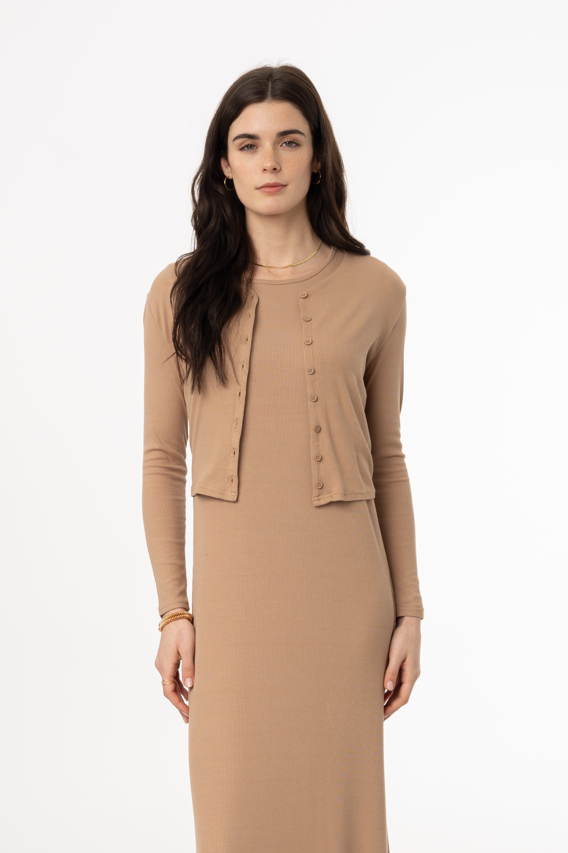 Mocha Ribbed Cardigan – BLANK