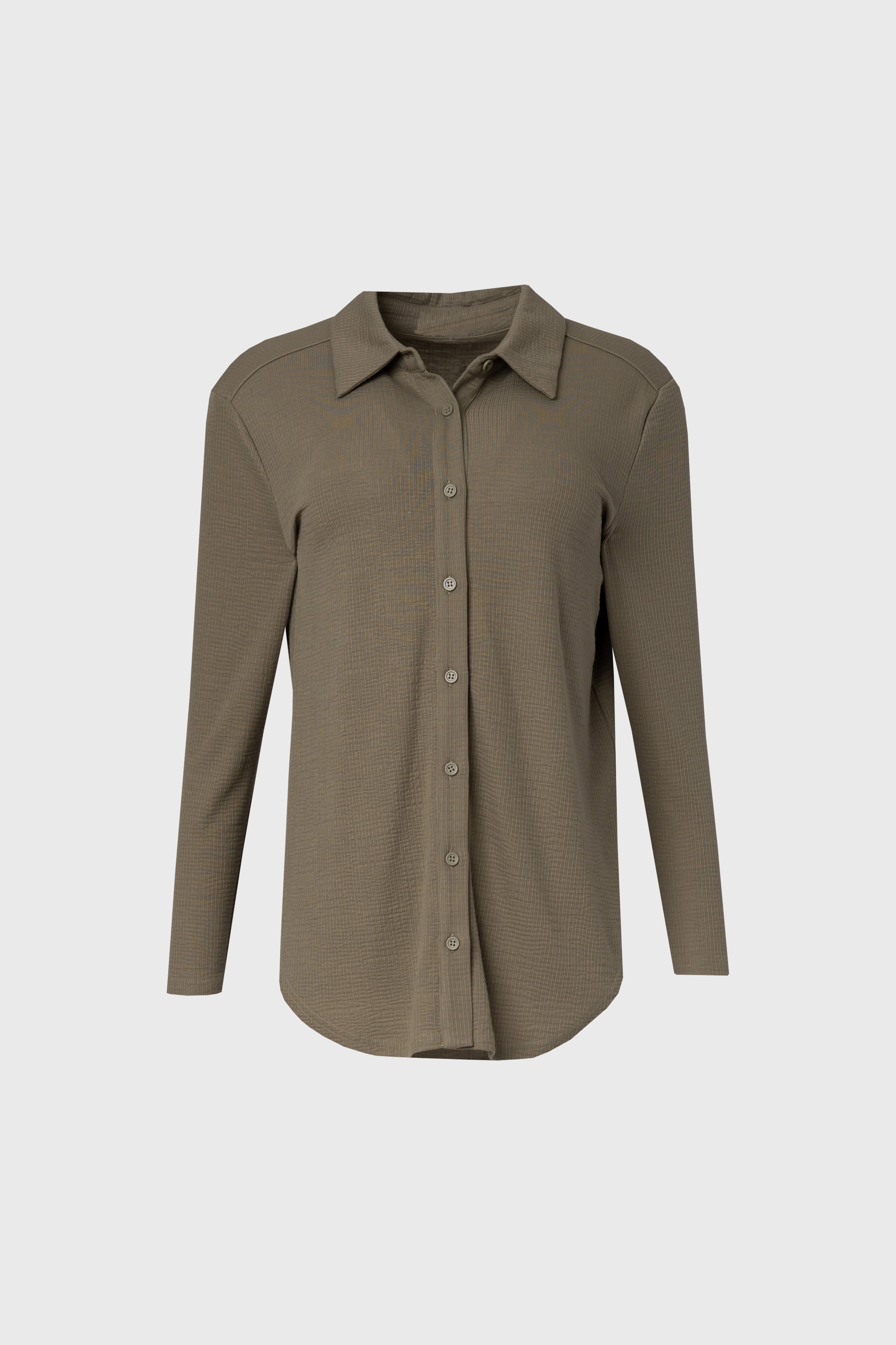 Olive Waved Button Down Shirt – BLANK
